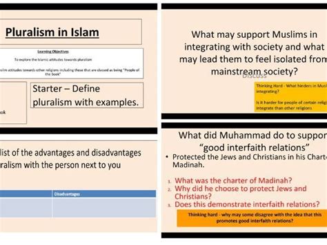 A Level Islam Eduqas Pluralism And A Multi Faith Society In Islam Teaching Resources