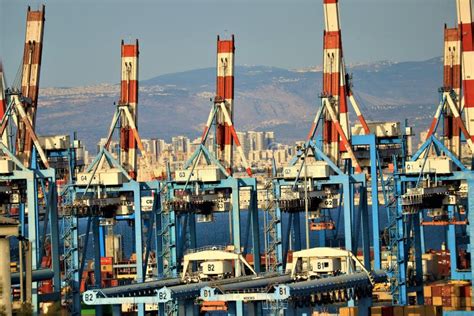 Harbor Cranes In The Industrial Port On A Sunny Day Editorial Photography Image Of Business