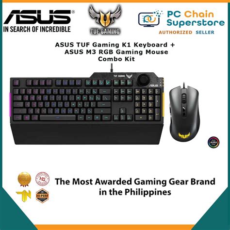 ASUS TUF Gaming K1 RGB Keyboard ASUS TUF Gaming M3 Gaming Mouse Combo Kit Shopee Philippines
