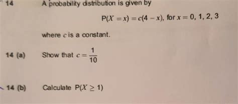Solved A Probability Distribution Is Given By P X X Chegg