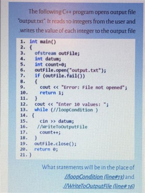 Solved The Following C Program Opens Output File