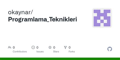 Programlama Teknikleri ConsoleApp Program Cs At Master Okaynar Programlama Teknikleri GitHub