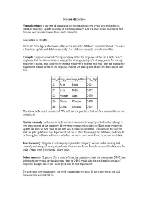 Normalization 1 Pdf Computing Data