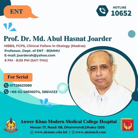 Prof Dr Md Abul Hasnat Joarder Anwer Khan Modern Medical College