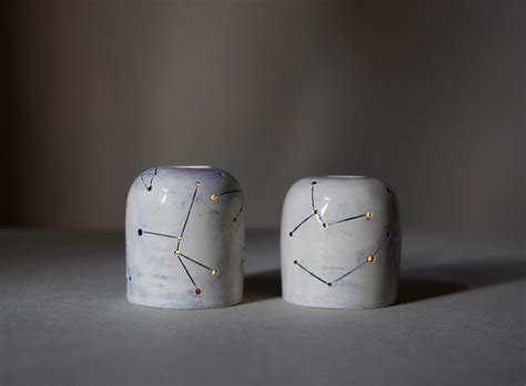 Constellation Ceramic Candle Lamps 2 Variations Candle Etsy