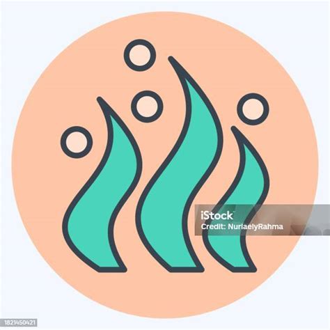 아이콘 해초 바다 기호와 관련이 있습니다 색상 메이트 스타일 심플한 디자인 편집 가능 간단한 일러스트레이션 0명에 대한 스톡