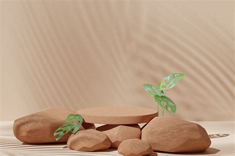 빈 3d 디스플레이 제품은 기하학적 연단 플랫폼이있는 베이지 색 최소 장면입니다 화장품 또는 미용 제품 홍보 모형 3d 렌더링 그림 0명에 대한 스톡 사진 및 기타 이미지