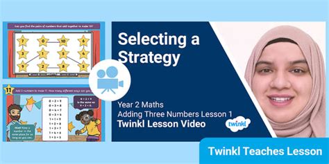 Year 2 Age 6 7 Adding Three Numbers Video Lesson 1