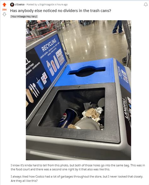 Costco Trash Can Doesnt Have Dividers Between Trash And Recycling R