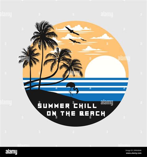 Summer Chill On The Beach Artwork Design Editable Resizable Eps 10