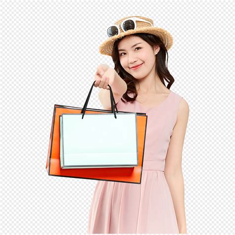 패션 여성 쇼핑 모자 쇼핑을 착용합니다 Png 일러스트 무료 다운로드 Lovepik