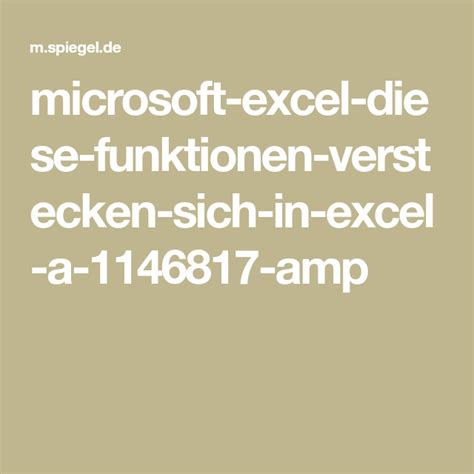 Microsoft Excel Diese Funktionen Verstecken Sich In Excel Artofit