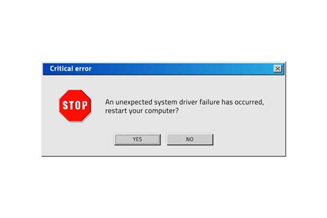 Old Computer Window Popup Critical Error System Reboot Req