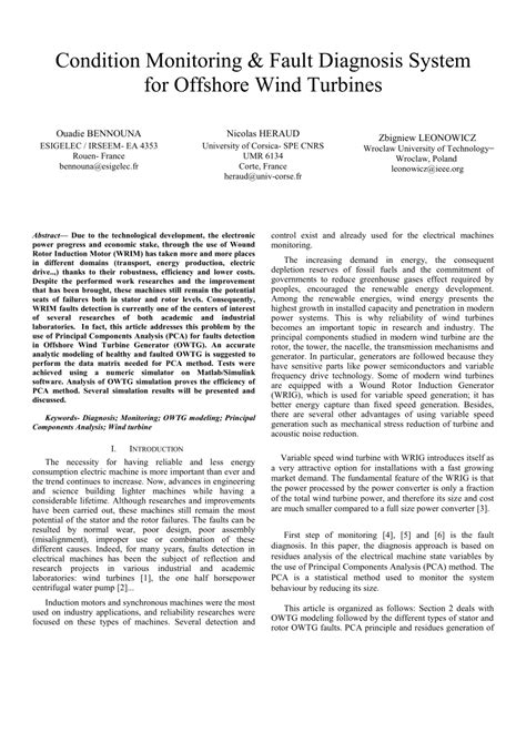 Pdf Condition Monitoring And Fault Diagnosis System For Offshore Wind