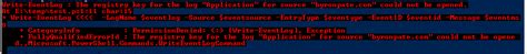 write to the event log with powershell