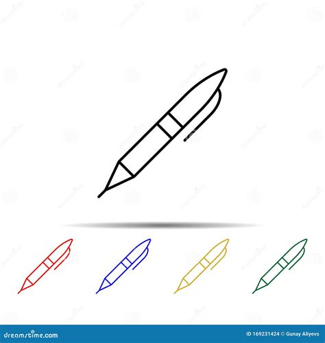 Pen Multi Color Style Icon Simple Thin Line Outline Vector Of Web Icons For Ui And Ux Website