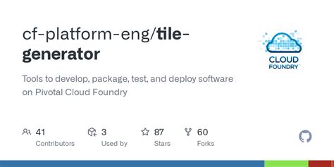 Github Cf Platform Eng Tile Generator Tools To Develop Package Test And Deploy Software On