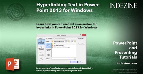 hyperlinking text in powerpoint 2013 for windows