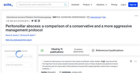 Peritonsillar Abscess A Comparison Of A Conservative And A More