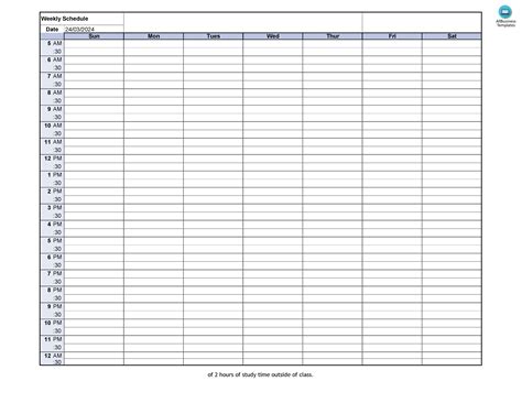 Excel Weekly Schedule Templates At Allbusinesstemplates Com
