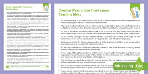👉 Eyfs Creative Ways To Use Five Frames Teaching Ideas