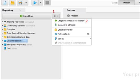 my rapidminer didn t have local repository after i install it and the