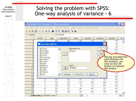 ppt one way analysis of variance and post hoc tests powerpoint presentation id 214031