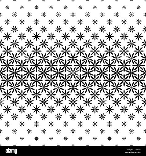 Monochrome Geometric Pattern Abstract Floral Vector Background Illustration From Curved Shapes