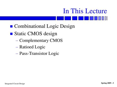 Ppt Integrated Circuit Design Lecture 8 This Lecture Adopted From