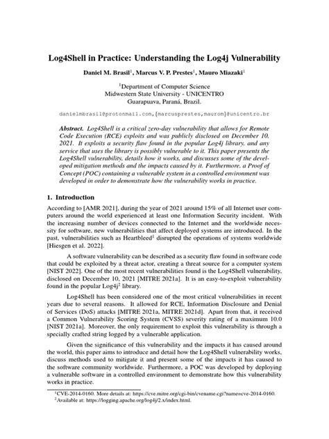 log4shell in practice understanding the log4j vulnerability pdf pdf