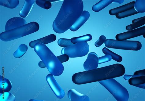 Microbiome Background Microflora Of Body Turquoise Background With On Theme Of Probiotics