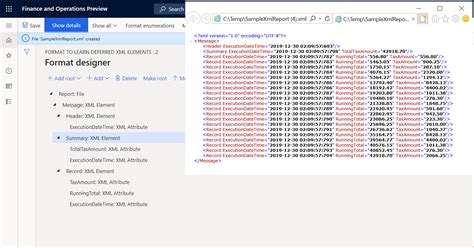 Er 형식의 Xml 요소 실행 연기 Finance And Operations Dynamics 365 Microsoft Learn