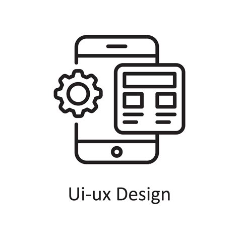 Ui Ux Design Vector Outline Icon Design Illustration Design And Development Symbol On White