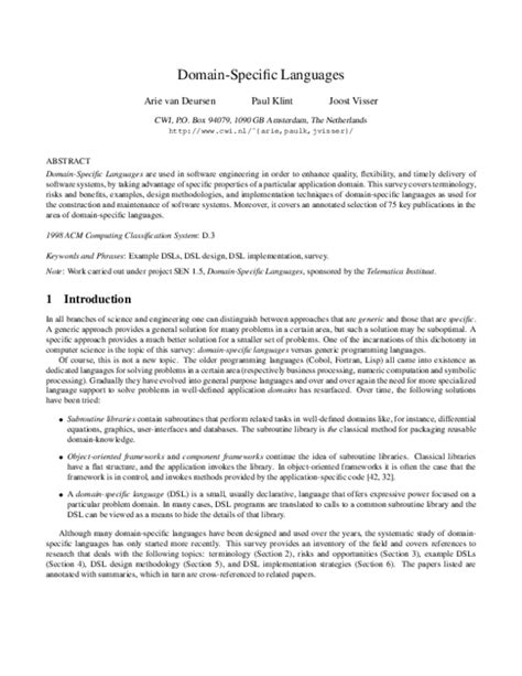 Pdf Domain Specific Languages