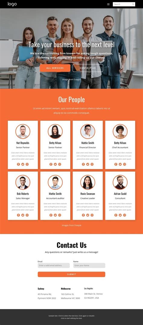 our leadership team html code example by nicepage