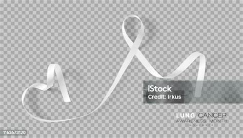 폐암 인식의 달 투명 한 배경에 격리 된 흰색 색상 리본입니다 포스터에 대한 벡터 디자인 템플릿입니다 0명에 대한 스톡 벡터 아트 및 기타 이미지 Istock