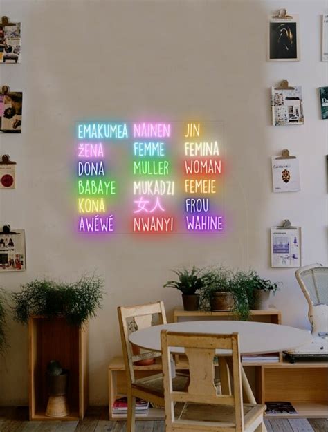 woman different languages neon signs for wall decor echo neon