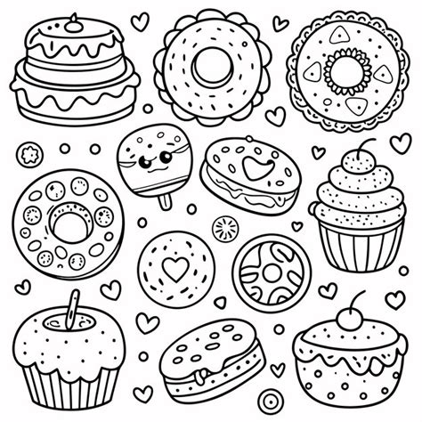 Cute Dessert Collection Premium Ai Generated Vector