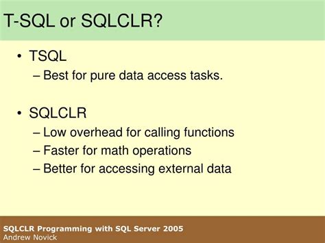Ppt Sqlclr Programming With Sql Server 2005 Powerpoint Presentation Id578763