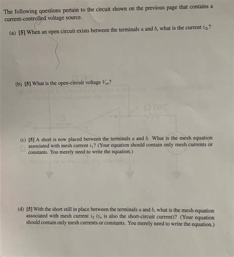 Solved The Following Questions Pertain To The Circuit Shown