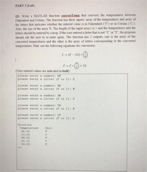 solved part 2 lab q1 write a matlab function converttemp