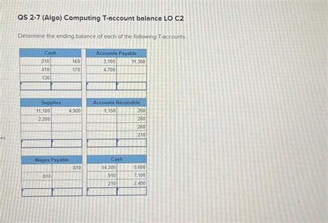 Solved Qs 2 7 Algo Computing T Account Balance Lo C2