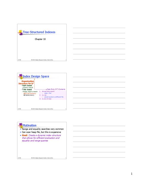 Tree Structured Indexes Lecture Slides Eecs 484 Docsity