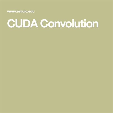 Cuda Convolution