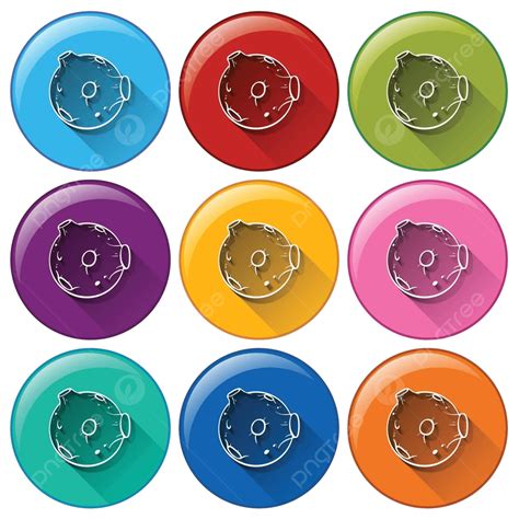 Round Icons With An Object Interface Graphic Template Vector Interface