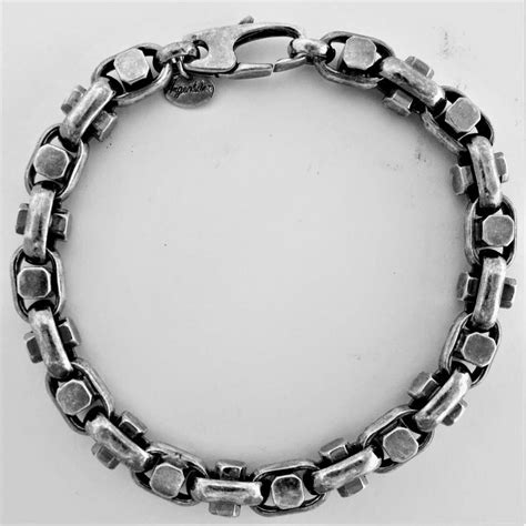 Bracciale Argento Uomo Argento Annerito