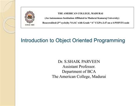 Object Oriented Programming Using Cpptx