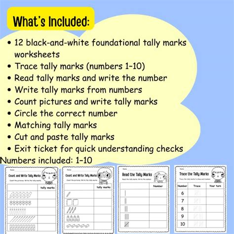 Easy Tally Marks Worksheets Count Read And Write Grade 1 Tpt