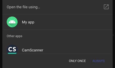 How To Make Our App Visible In The Open With In Android Stack Overflow