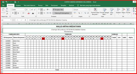 Cara Membuat Data Absensi Di Microsoft Excel Otomatis